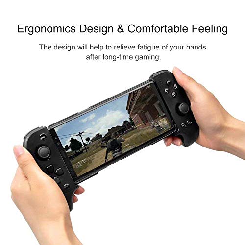 Tidoom Telescopic Mobile Game Controller Gamepad Wireless Bluetooth Controller Compatible for Android iOS Phone Flexible Joystick Black