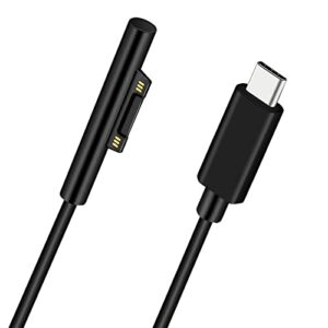 surface connect to usb-c charging cable 15v/3a, compatible with microsoft surface pro 7/6/5/4/3, surface laptop 3/2/1, surface go, surface book (tpe, 6ft)