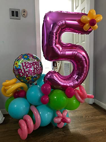 Pink 2 Balloons,40 Inch Birthday Foil Balloon Party Decorations Supplies Helium Mylar Digital Balloons (Pink Number 2)