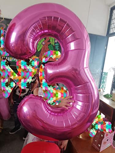 Pink 2 Balloons,40 Inch Birthday Foil Balloon Party Decorations Supplies Helium Mylar Digital Balloons (Pink Number 2)