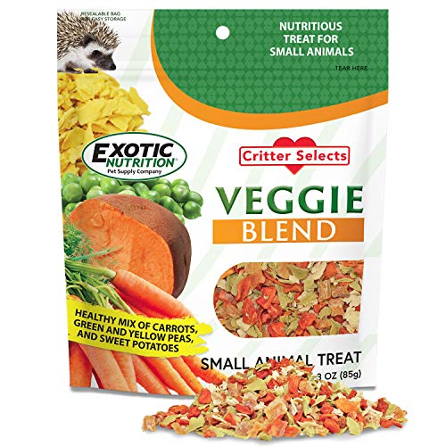 Exotic Nutrition Veggie Blend - Healthy Natural Mixed Dried Vegetable Treat - Sweet Potatoes, Carrots, Peas - for Degus, Chinchillas, Sugar Gliders, Hedgehogs, Guinea Pigs & Small Pets… (6 Ounce)