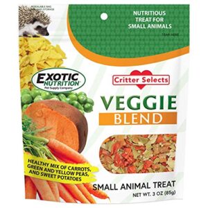 Exotic Nutrition Veggie Blend - Healthy Natural Mixed Dried Vegetable Treat - Sweet Potatoes, Carrots, Peas - for Degus, Chinchillas, Sugar Gliders, Hedgehogs, Guinea Pigs & Small Pets… (6 Ounce)