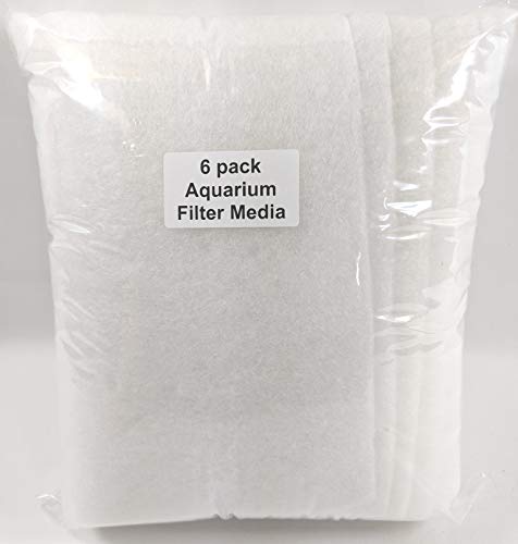 Aquarium Filter Media Cut to Fit Bulk 6 Pieces 10"x 20"x 1/2" Bonded Polyester Fiber for Aquarium Ponds Aquatic Garden Fountain Filter Pad