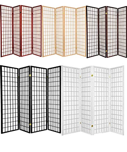 GTU Furniture Japanese Style 4 Panels Wood Shoji Room Divider Screen Oriental for Home/Office (Natural)