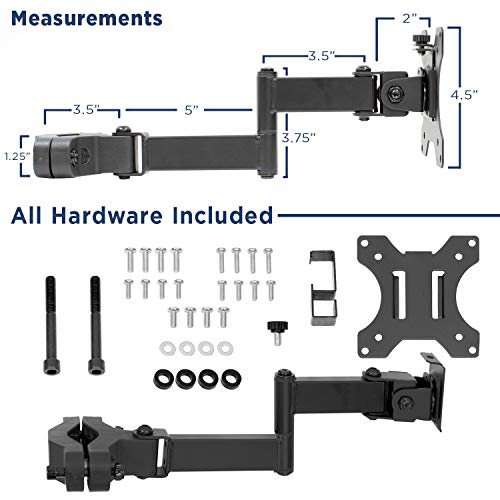 Mount-It! Universal VESA Pole Mount with Articulating Arm | Full Motion TV Pole Mount Bracket | VESA 75 100 | Fits TVs or Monitors Up to 32 Inches (MI-391)