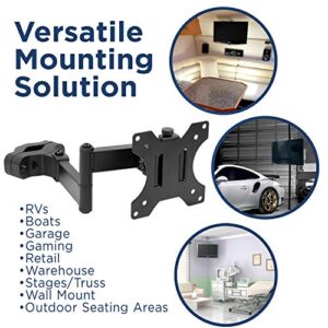 Mount-It! Universal VESA Pole Mount with Articulating Arm | Full Motion TV Pole Mount Bracket | VESA 75 100 | Fits TVs or Monitors Up to 32 Inches (MI-391)