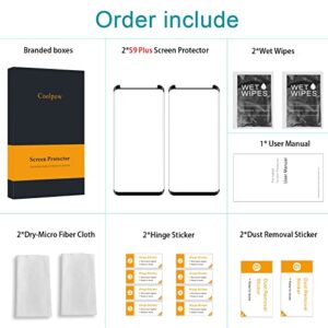 【 2-PACK】Coolpow Designed for Samsung Galaxy S9 Plus Screen Protector, Case Friendly, Anti-Bubble, 3D Curved Coverage, Samsung S9 Plus Screen Protector Tempered Glass Cell Phone Film.【NOTE:Not for S9】