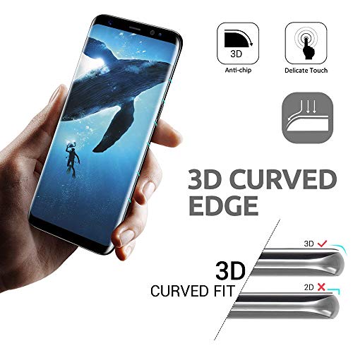 【 2-PACK】Coolpow Designed for Samsung Galaxy S9 Plus Screen Protector, Case Friendly, Anti-Bubble, 3D Curved Coverage, Samsung S9 Plus Screen Protector Tempered Glass Cell Phone Film.【NOTE:Not for S9】