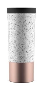 ello miri vacuum insulated stainless steel travel coffee mug - travel tea mug, 16 oz, speckle rosegold