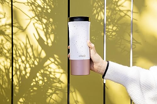 Ello Miri Vacuum Insulated Stainless Steel Travel Coffee Mug - Travel Tea Mug, 16 oz, Speckle Rosegold