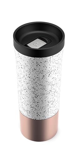 Ello Miri Vacuum Insulated Stainless Steel Travel Coffee Mug - Travel Tea Mug, 16 oz, Speckle Rosegold