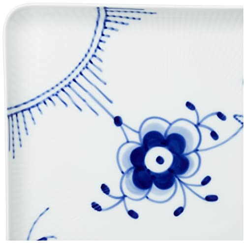 Royal Copenhagen 1027458 Blue Fluted Mega Square Dish, Plate, 7.9 inches (20 cm), Wedding Gift, Gift