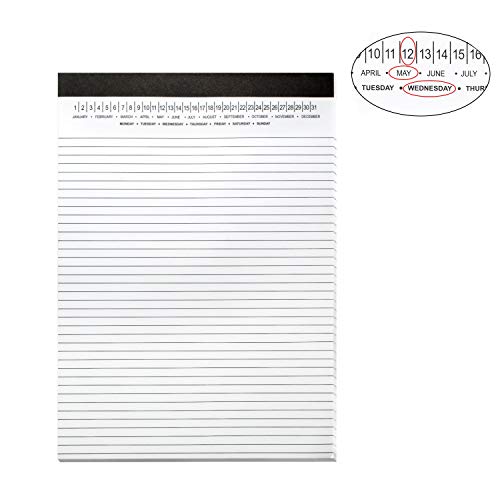 Mymazn Legal Pads 8.5 x 11 with Date on Top, Narrow Ruled, White Note Pads College Ruled Writing Tablets for Office, School, 50 Sheets, 3 Pack