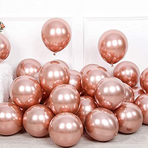 Metallic Rose Gold Balloons, 86pcs 18/12/10/5 Inch Different Sizes Metallic Rose Gold Balloon Garland Arch kit for Wedding Valentines Baby Shower Birthday Christmas Party Decorations (Rose Gold)