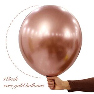 Metallic Rose Gold Balloons, 86pcs 18/12/10/5 Inch Different Sizes Metallic Rose Gold Balloon Garland Arch kit for Wedding Valentines Baby Shower Birthday Christmas Party Decorations (Rose Gold)