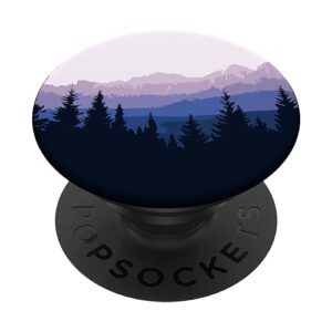 Forest Scene Mountain Silhouette PopSockets PopGrip: Swappable Grip for Phones & Tablets PopSockets Standard PopGrip