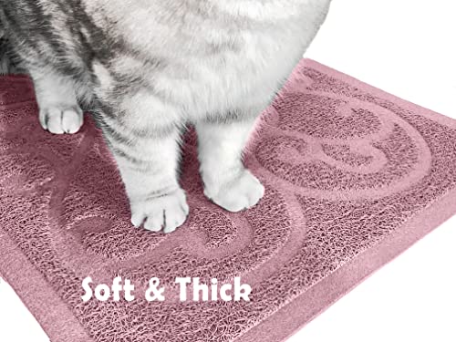 PetLike Cat Litter Mat, Thick Litter Trapping Mat, Durable Litter Box Mat Waterproof, Indoor Mat Washable Mats with Non-Slip Backing, Soft on Kitty Paws and Easy to Clean, Phthalate Free