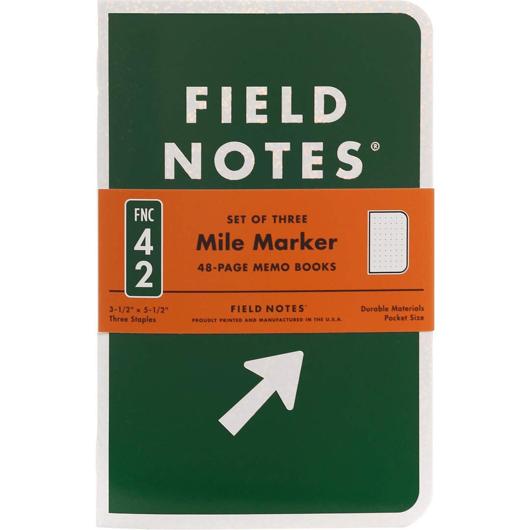 Field Notes: Mile Marker - 3 Pack - Dot-Graph Memo Books, 3.5 x 5.5 Inch