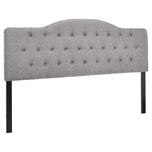 FIRST HILL FHW Upholstered Tufted Headboard, 78.5 x 4 x 58 inches, Gray