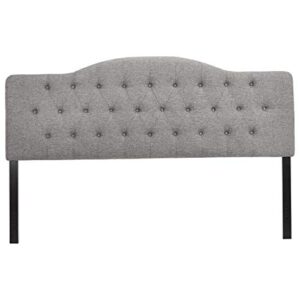 FIRST HILL FHW Upholstered Tufted Headboard, 78.5 x 4 x 58 inches, Gray