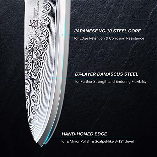 KYOKU Chef Utility Knife - 6" - Shogun Series - Japanese VG10 Steel Core Forged Damascus Blade - with Sheath & Case