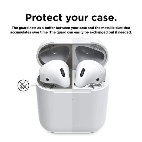 elago Dust Guard (Matte Space Grey, 1 Set) Dust-Proof Metal Cover, Luxurious Finish, Watch Installation Video - Compatible with Apple AirPods 2 Wireless Charging Case [US Patent Registered]