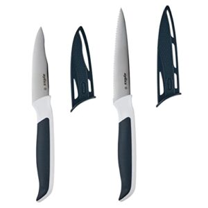 zyliss - e920243u zyliss comfort 2 piece paring knife set, 4 inches, white