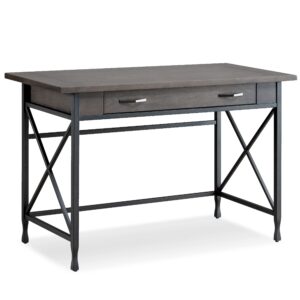 leick chisel & forge writing desk, smoke gray/matte black