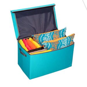 meori storage box with lid, large, azure blue