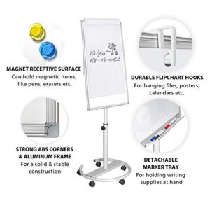 Mobile Whiteboard – 36 x 24 inches Portable Magnetic Dry Erase Board, 3' x 2' Stand Easel White Board Dry Erase Easel Standing Board w/Flipchart Hooks