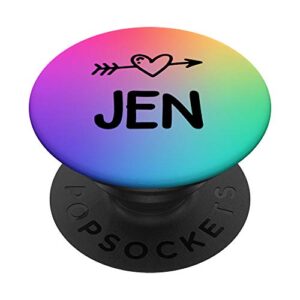 jen gift rainbow watercolor black heart arrow jen