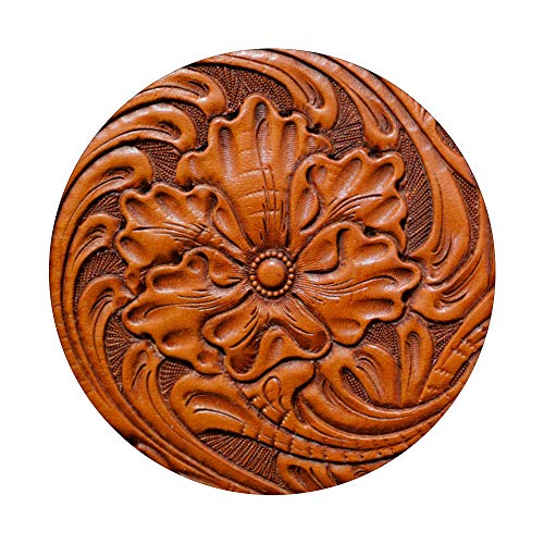 Flower Art Horse Saddle Orange Look Of Leather Artful Design PopSockets PopGrip: Swappable Grip for Phones & Tablets