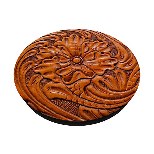 Flower Art Horse Saddle Orange Look Of Leather Artful Design PopSockets PopGrip: Swappable Grip for Phones & Tablets