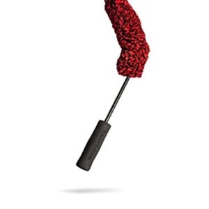 Adam's Barrel Brush - Adjustable Wheel Cleaning Tool W/Soft Wool Fibers - Remove Brake Dust & Dirt Behind Your Rim Accessories - Wash & Restore Shine to Your Car Boat RV Bike Or Motorcycle (Large)