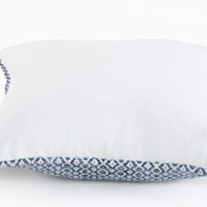 LR Home Blue Diamond Throw Pillow, 18"x18", Navy White