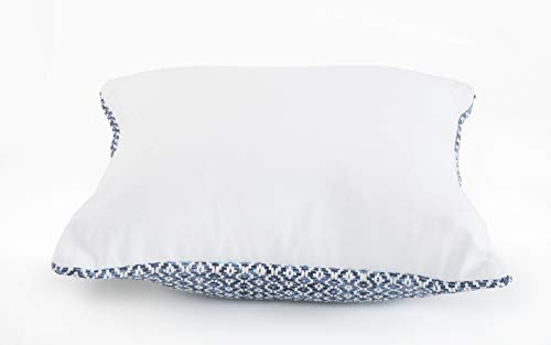 LR Home Blue Diamond Throw Pillow, 18"x18", Navy White