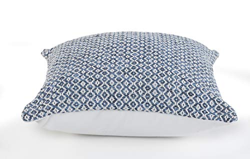 LR Home Blue Diamond Throw Pillow, 18"x18", Navy White