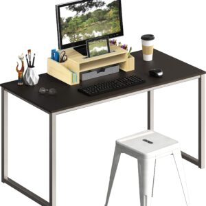 SHW Home Office 48-Inch Computer Desk, Silver/Espresso