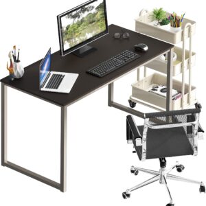 SHW Home Office 48-Inch Computer Desk, Silver/Espresso