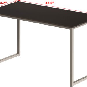 SHW Home Office 48-Inch Computer Desk, Silver/Espresso