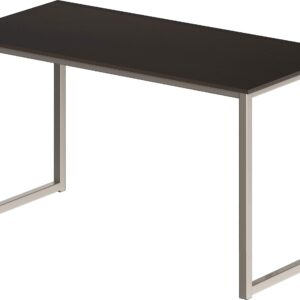 SHW Home Office 48-Inch Computer Desk, Silver/Espresso