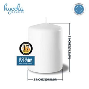 HYOOLA White Pillar Candles 2x3 Inch - Unscented Pillar Candles - Set of 4 - European Made