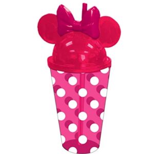 disney pink minnie mouse polka dot ears tumbler, 16 ounce