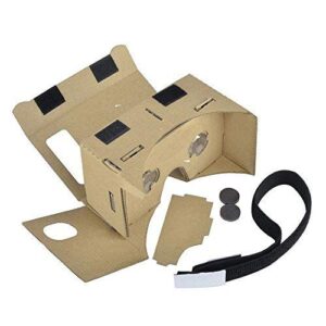 Google Cardboard,2 Pack VR Headsets,DIY 3D Glasses Cardboard Box with Clear Optical Lens and Comfortable Head Strap for All 4-6 Inch Smartphones