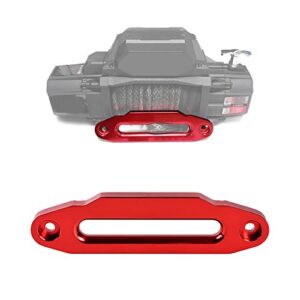 RED 10 inch High-Grade Aluminum 8000-15000 LBs Hawse Fairlead for Car SUV ATV UTV Pickup Truck Offroad Synthetic Winch Rope Cable