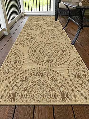 Silk Road Concepts Collection Rugs, 2'7" x 7', Beige Medallion