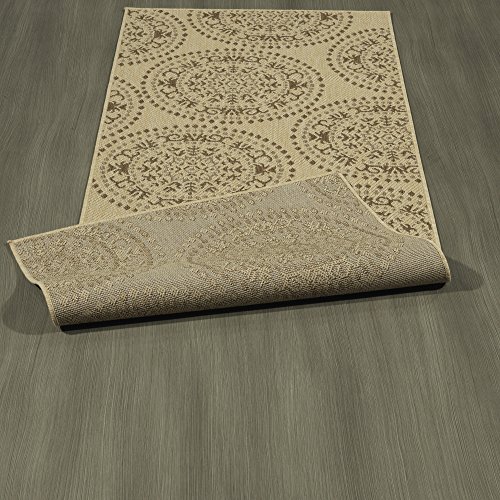 Silk Road Concepts Collection Rugs, 2'7" x 7', Beige Medallion