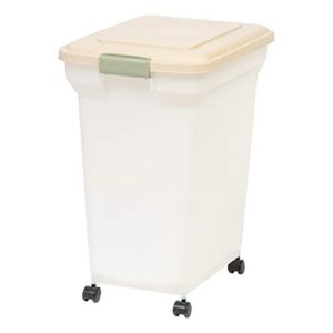 iris usa 42lbs/55qt airtight pet food container with attachable casters