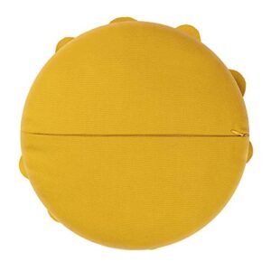 JWH 3D Flower Throw Pillow Cover Aesthetic Decorative Floral Accent Pillow Case Round Cushion Handmade Pillowcase for Couch Living Room Bedroom Bed with Insert 14 Inch Mustard Yellow