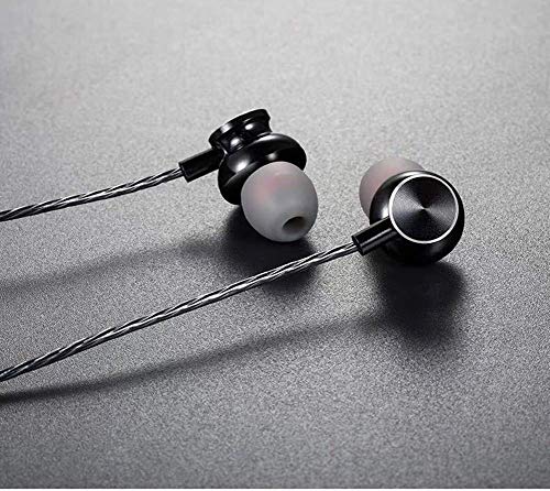 ApexOne Wired Metal in-Ear Earbuds Headphones with MIC &Volume Control and Pocket Case, Crystal Clear Sound Bass Stereo Noise Isolating Earphones (Earbuds, Black Case and 2 Small Tips Included)